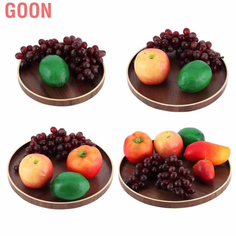 Goon Japanese Style Round Wooden Food Fruit Serving Tray Service Plate ...