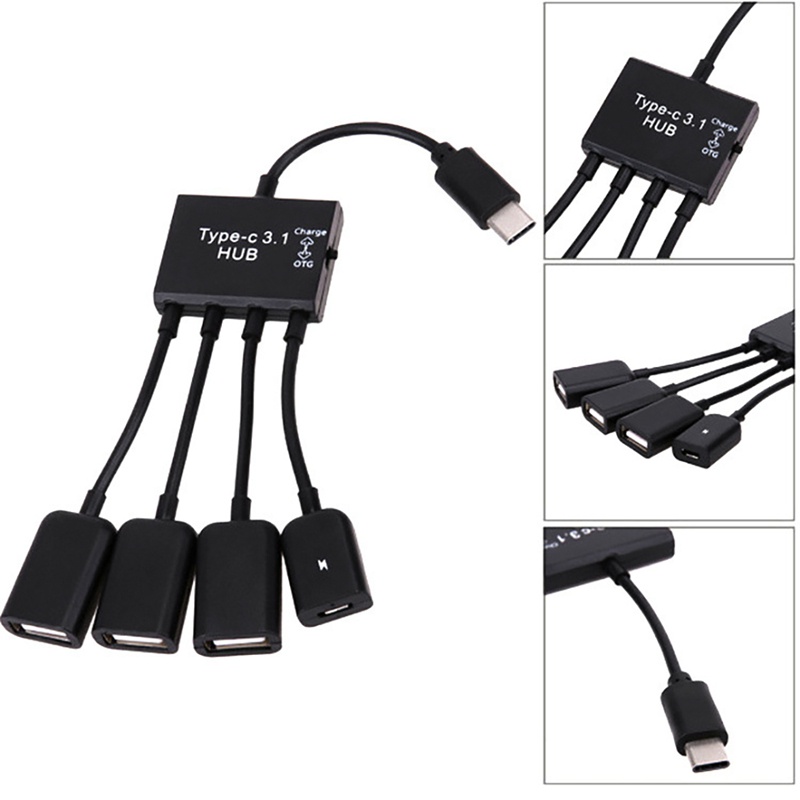 Type-C to Micro-USB Hub USB 3.1 4-Port Powered OTG Hub - 9zwffio4dgzj ...