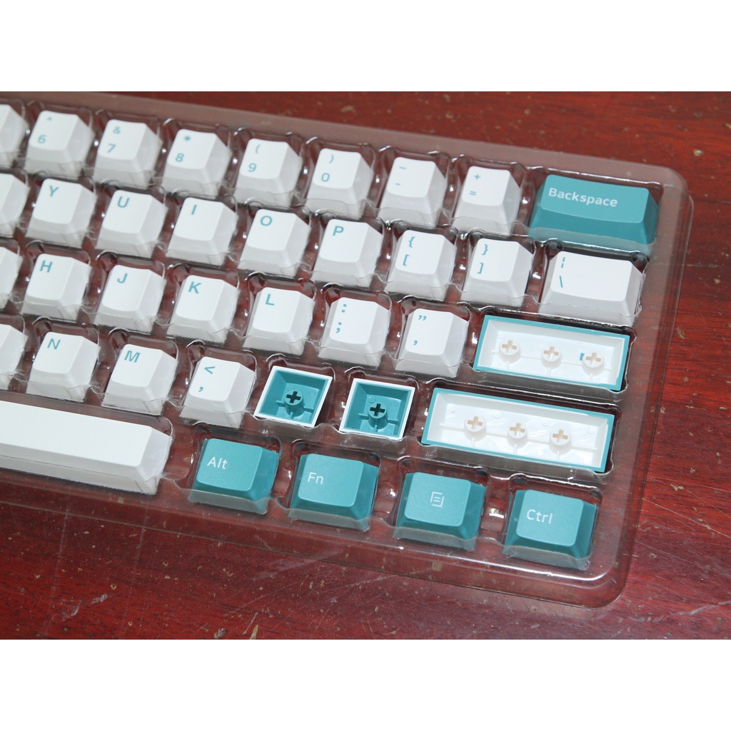 Smooth Cyan - Cherry Profile PBT Double Shot Keycap Set 140 Keys ...