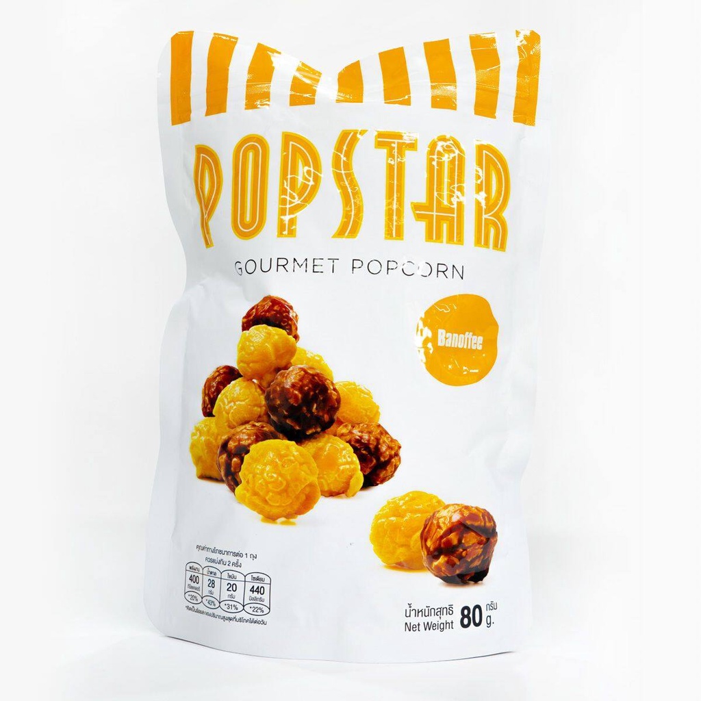 Popstar Snack Banoffee 80 G. ป๊อปคอร์นเมเจอร์ ป๊อปสตาร์ สแนค บานอฟฟี่ ...