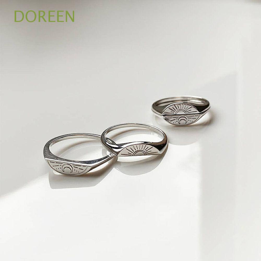 DOREEN Delicate Ring Set Jewelry Gifts Sun and Moon Couple Rings Lovers ...