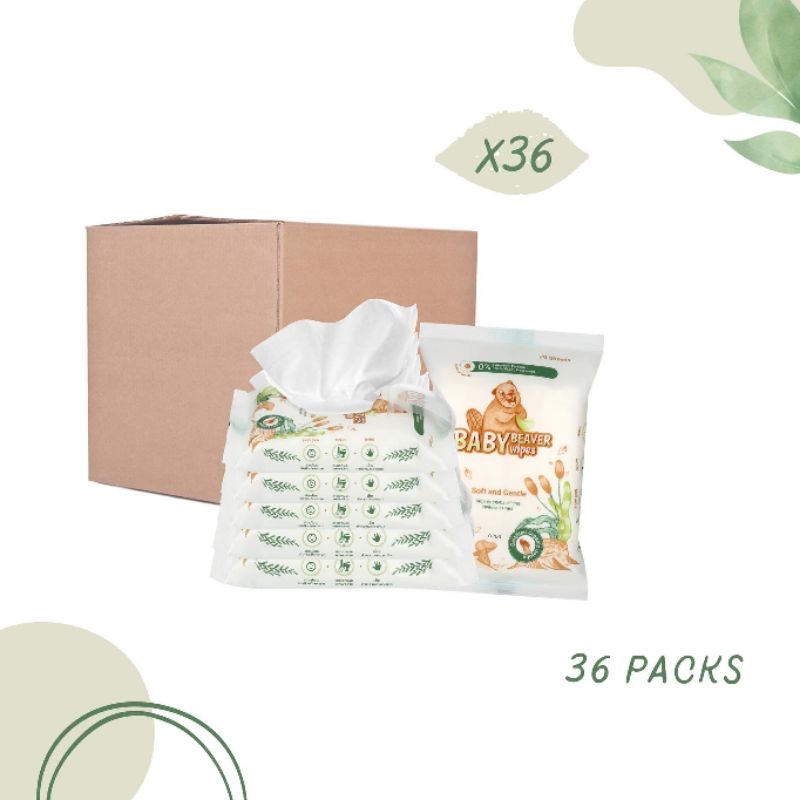 Baby Beaver wipes ทิชชู่เปียกออแกนิค (20 แผ่น x 36 ห่อ ...