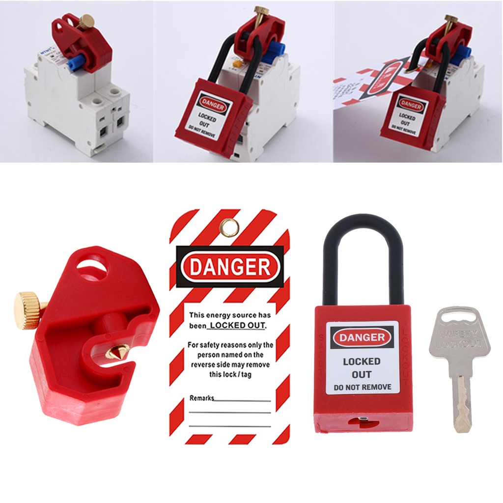 ชุดอุปกรณ์ไฟฟ้า Circuit Breaker Lockout สีแดง Cb-01 3ชิ้น - flowerhxy1 ...