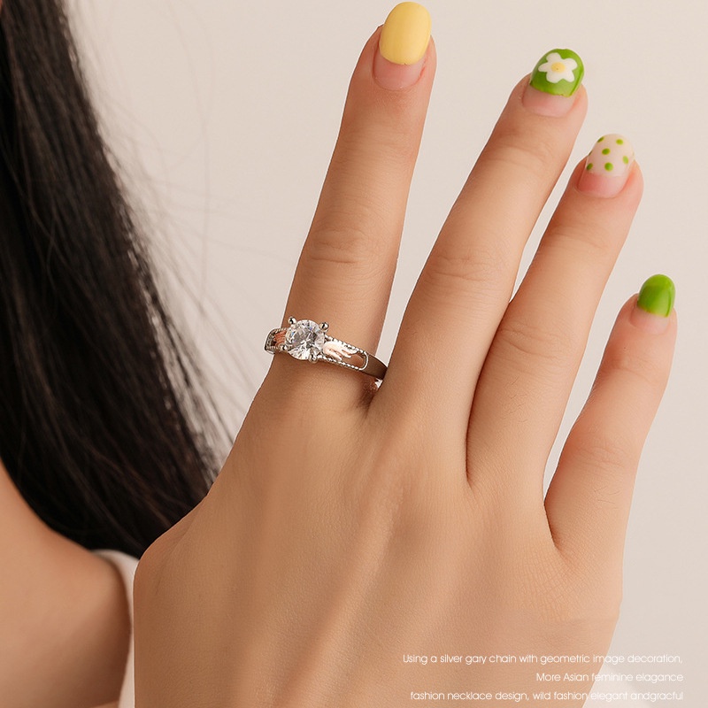 Qqww แหวนเพทาย รูปปีกนางฟ้า เครื่องประดับแฟชั่น สําหรับผู้หญิง QW 1KPN ...