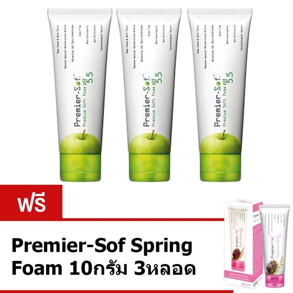 Premier-Sof Premium Soft Foam pH 5.5 75กรัม แถมฟรีPremier-Sof Spring ...