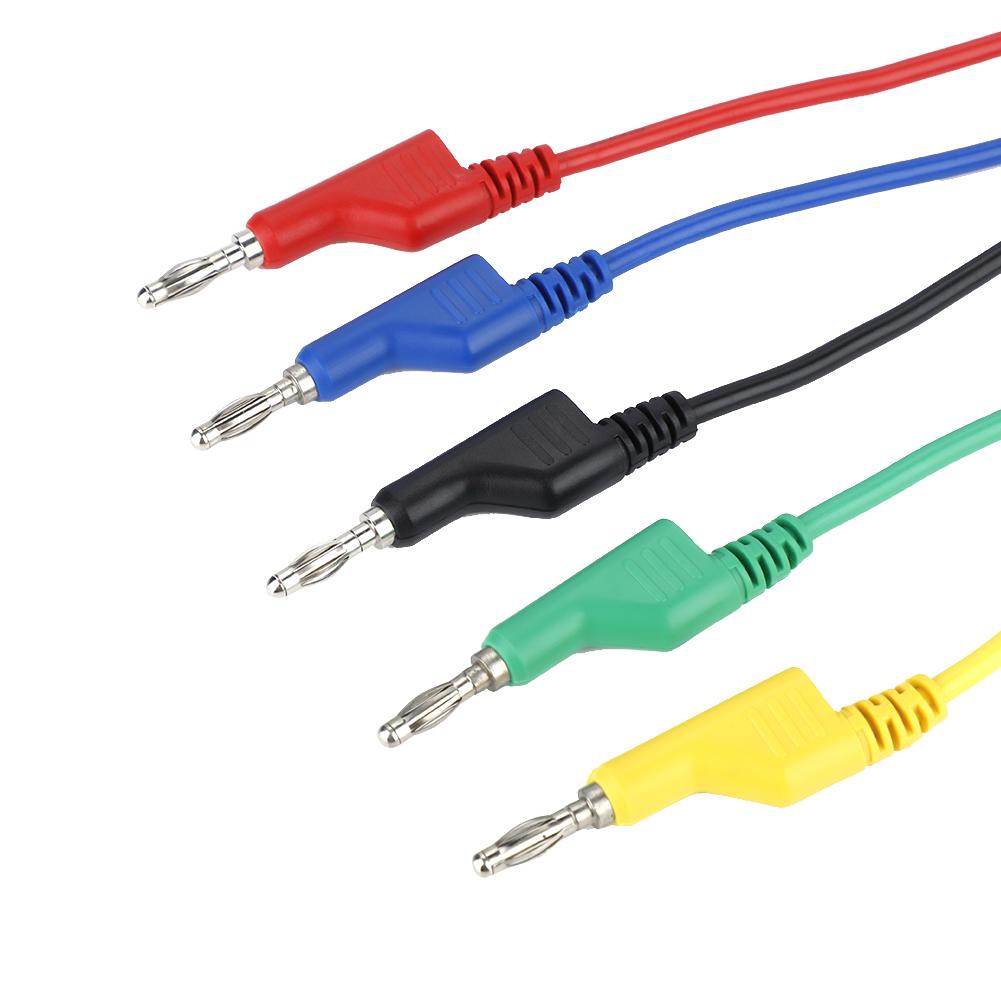 5 ชิ้น P1036 แรงดันสูงคู่หัว 1 เมตร 4 มิลลิเมตรกล้วยเสียบสายเคเบิ้ล ...