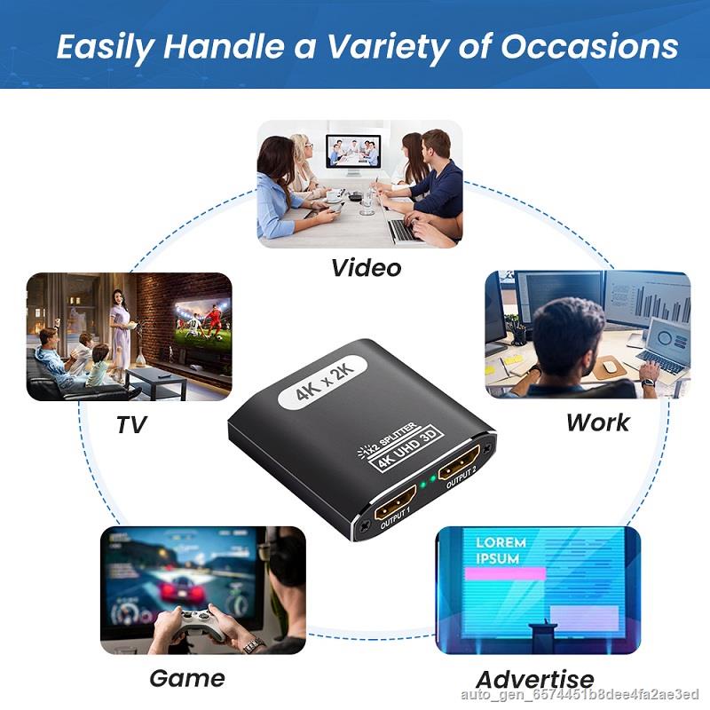 1 In 2 Out Computer Monitor Tv Switch One Drag Two Split Screen Hdmi ...