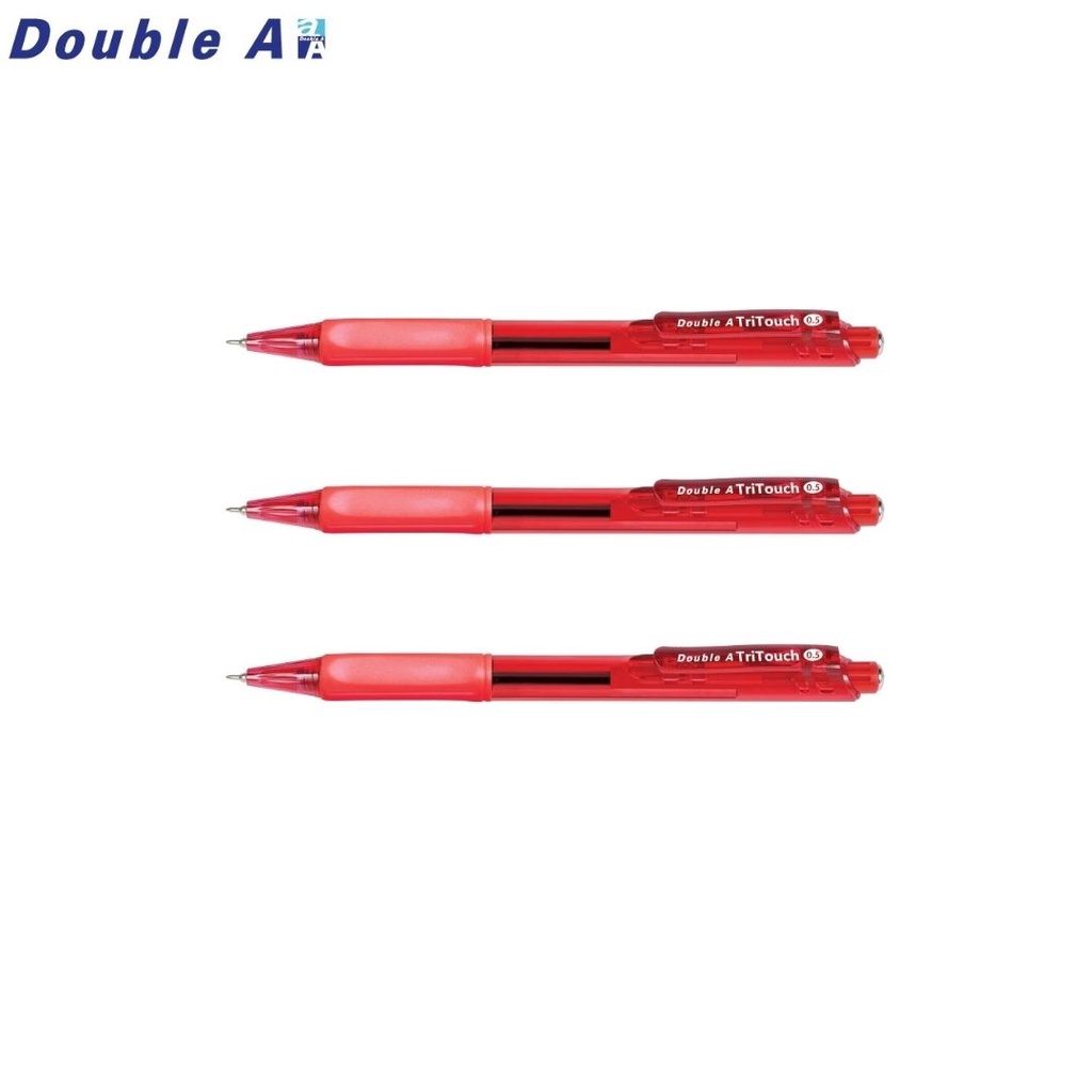 Double A TriTouch ปากกาลูกลื่นแบบกดดั๊บเบิ้ล เอ 0.5 มม. จำหน่าย 3 ด้าม ...