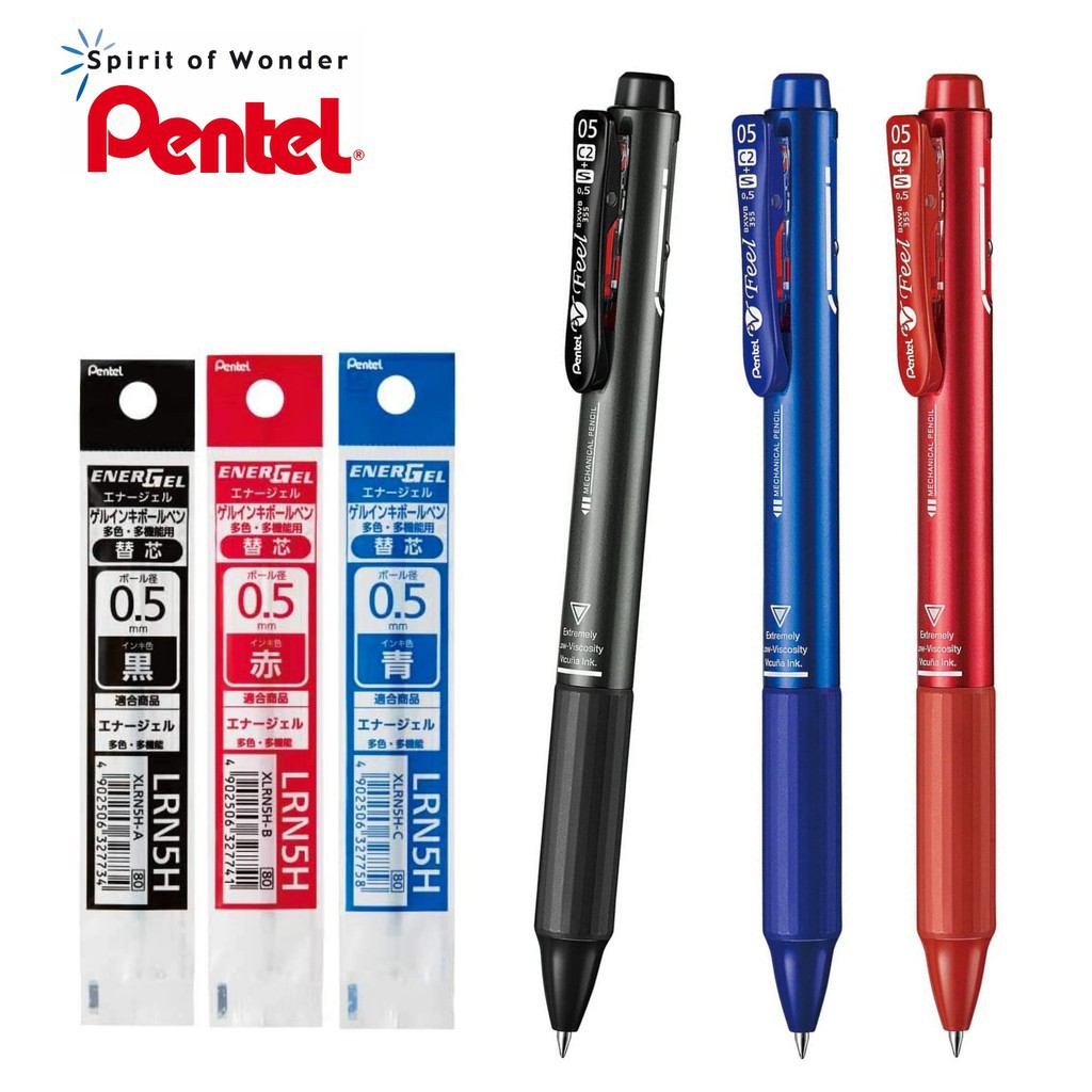 Pentel V Feel 3in1 ปากกาลูกลื่น เพนเทล 3 ระบบ 0.5mm หมึก 3 สีในด้าม ...