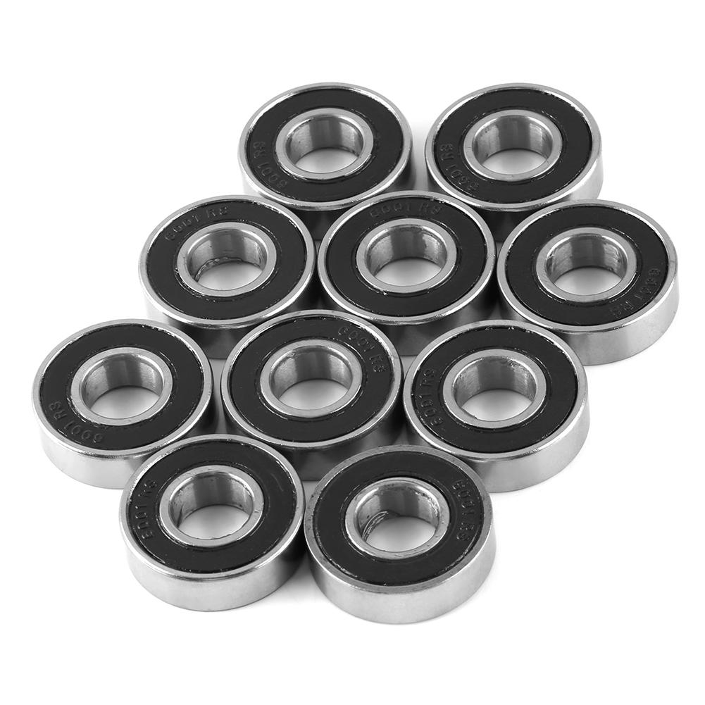 Bearings 6001-2RS Deep Pcs Rubber Sealed Durable Multi-Use 10 Groove ...