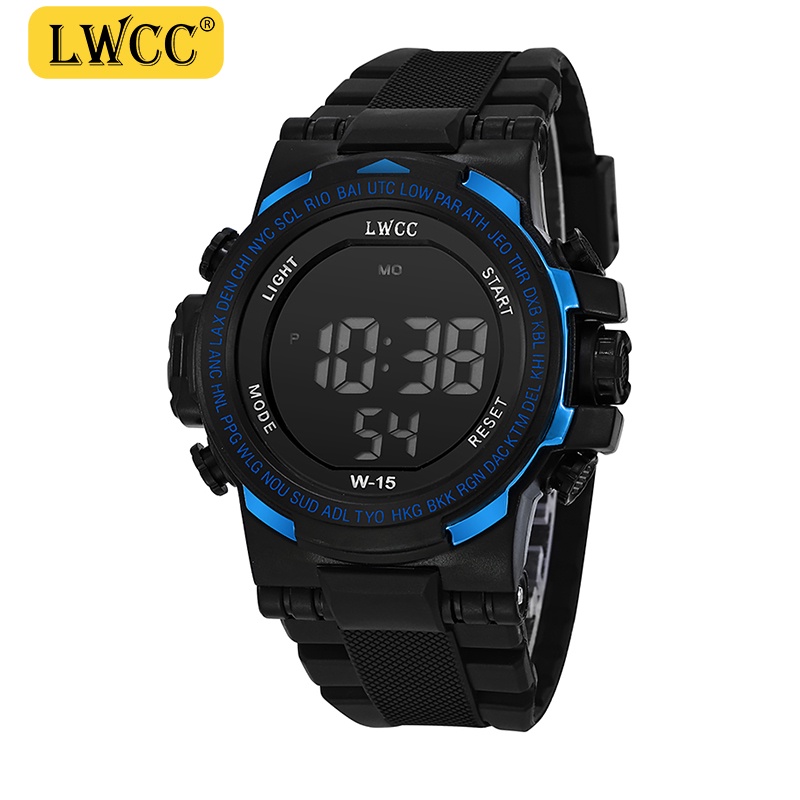 Lwcc นาฬิกาข้อมือดิจิทัลอิเล็กทรอนิกส์ กันน้ํา แสดงปฏิทิน เวลา เล่นกีฬา ...