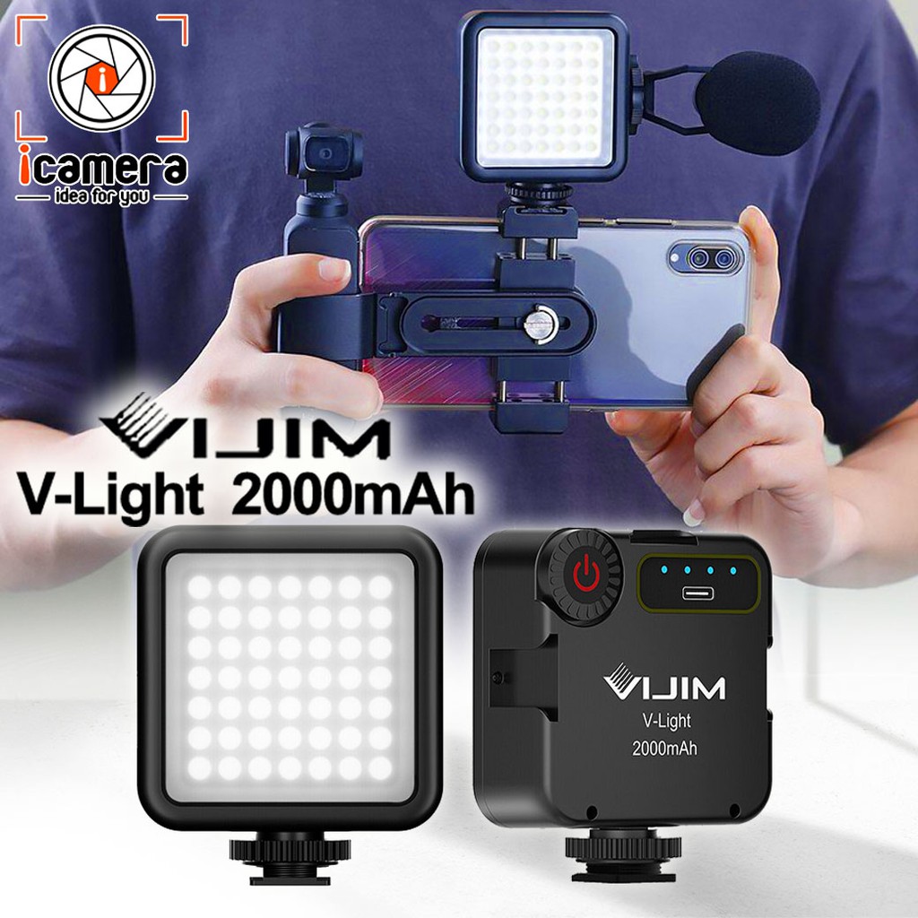 Vijim Mini LED V-light 2000 mAh 5500K - ไฟวิดีโอ Live สด ถ่ายภาพ VLOG ...