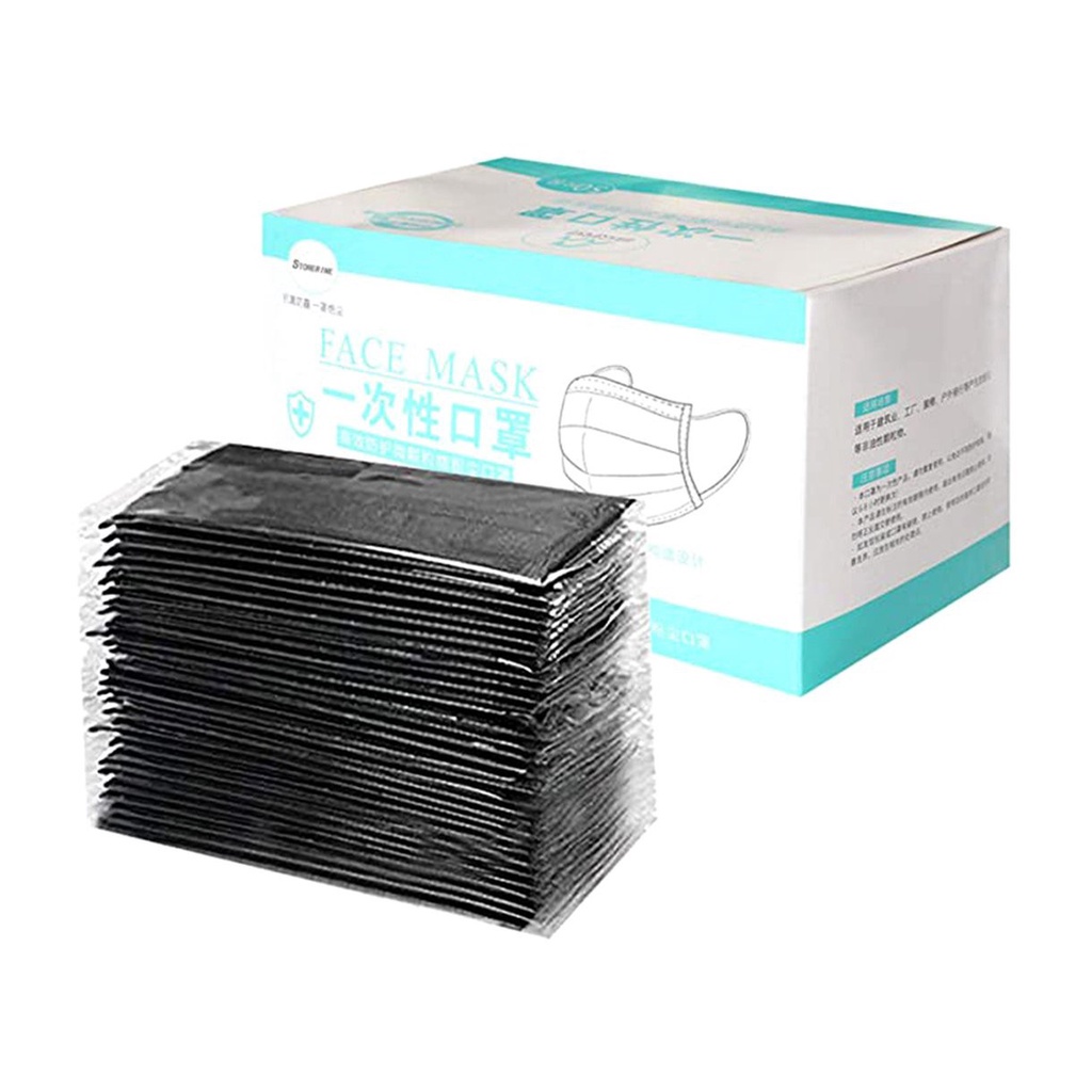 +I Black Protective Masks Face Shield Three Layer Protective Respirator ...