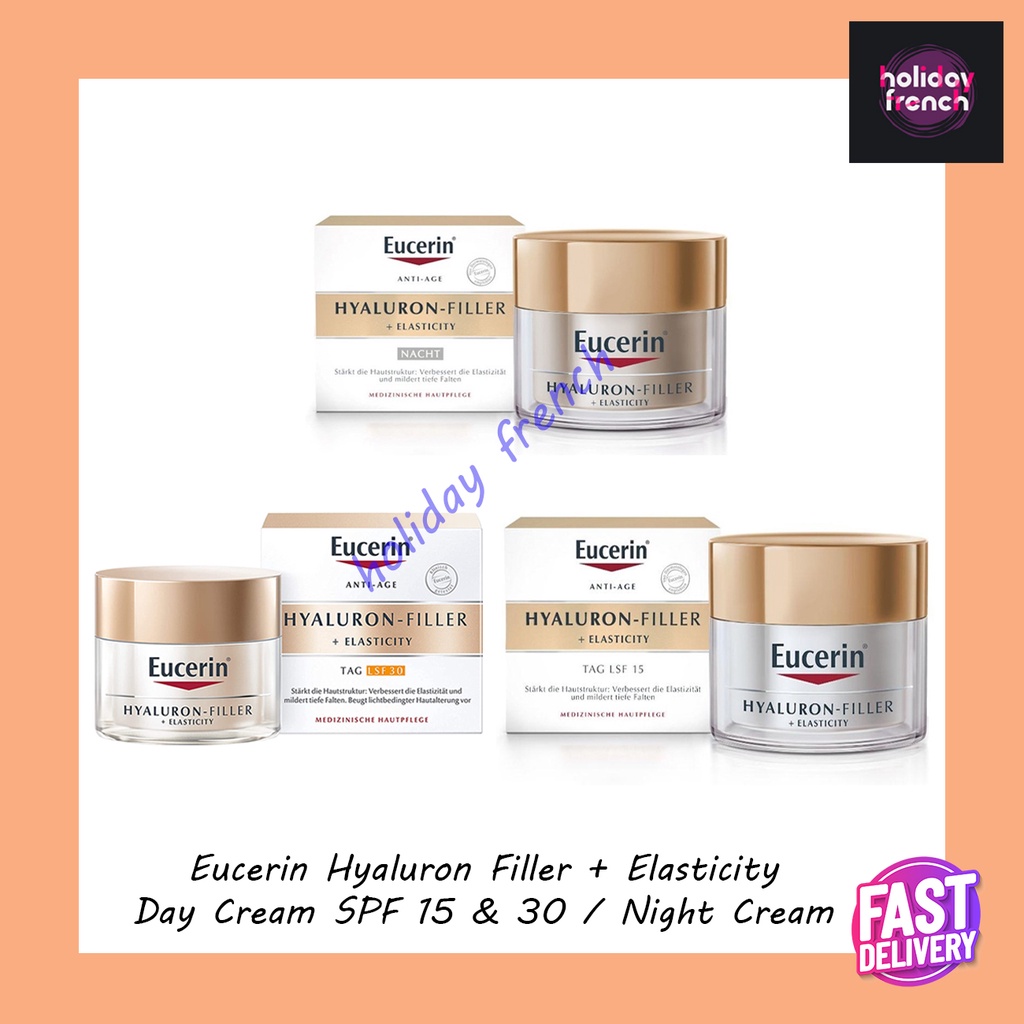 ของแท้ EXP.2024-2025 แพคเกจยุโรป Eucerin Hyaluron-Filler Elasticity Day Cream SPF15 SPF30 Night ...