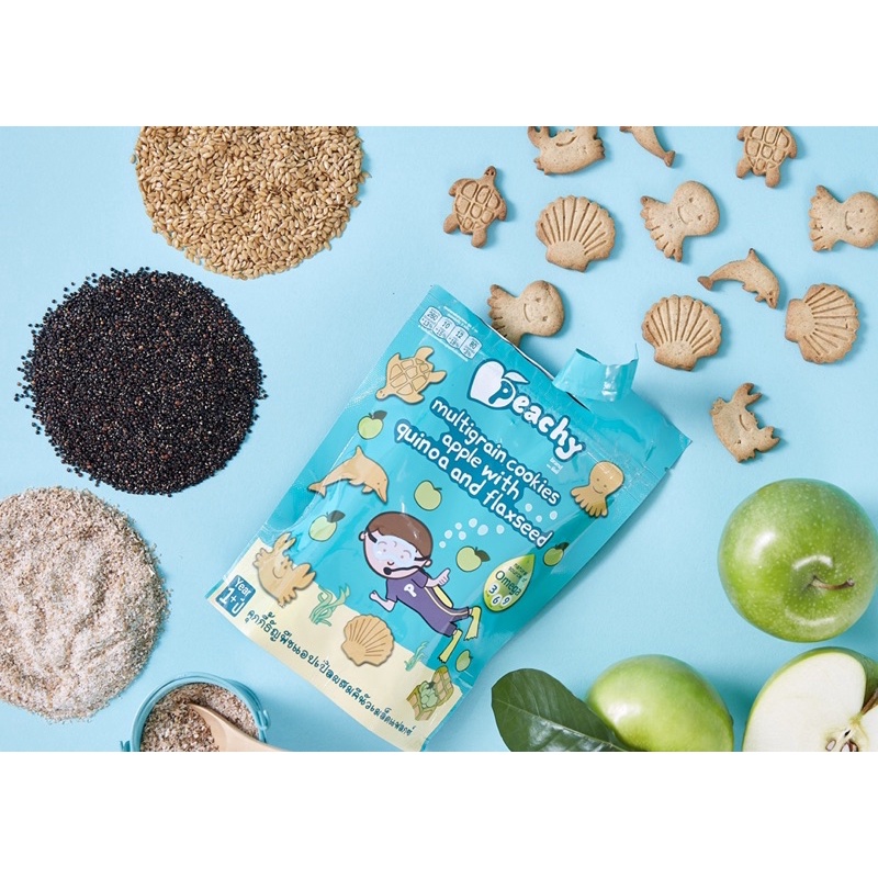 Peachy Multigrain Cookies คุกกี้ธัญพืชมีส่วนผสมของคีนัวและเมล็ดแฟลกซ์ ...