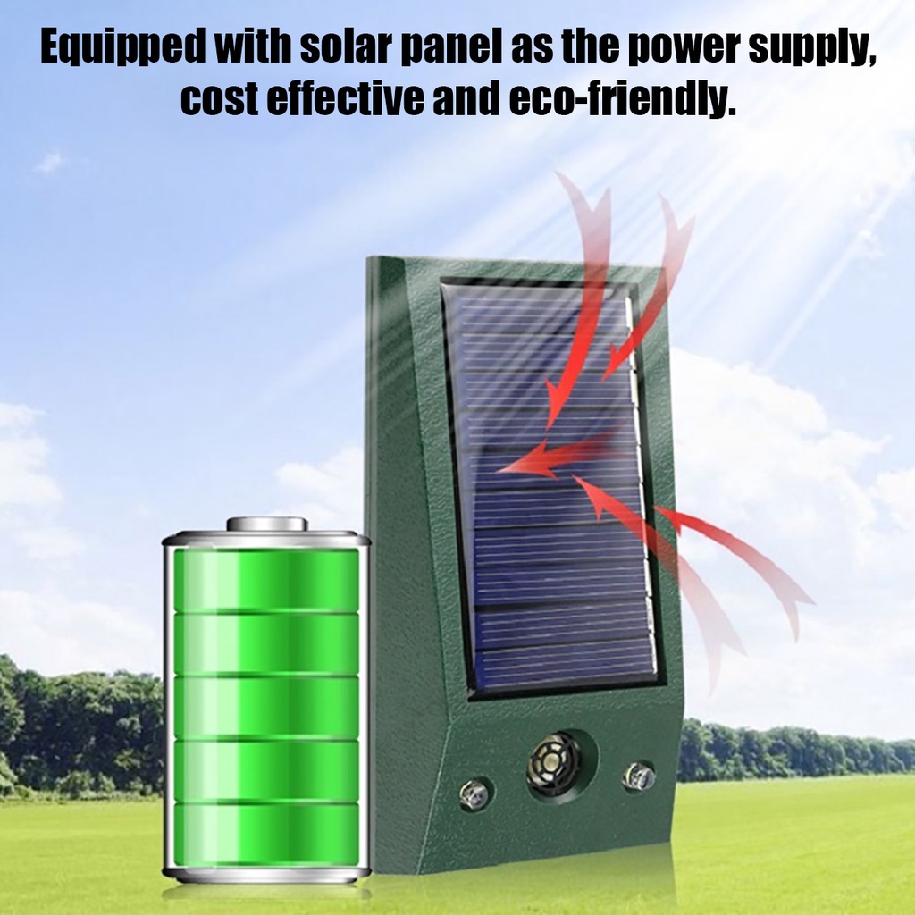 2PCS Solar Powered เซ็นเซอร์อินฟราเรดเครื่องไล่สัตว์ Ultrasonic แมว ...