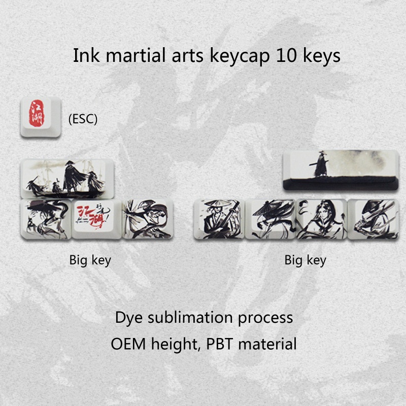 LIDU1 10 Keys Personalized Chinese Style Keycap for R1 SHIFT ESC Large ...