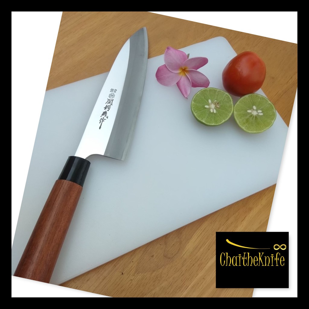 มีดเชฟ ญี่ปุ่น เดบะ ใบมีดยาว 21 เซ็นติเมตร ด้ามจับไม้ Japanese Deba ...
