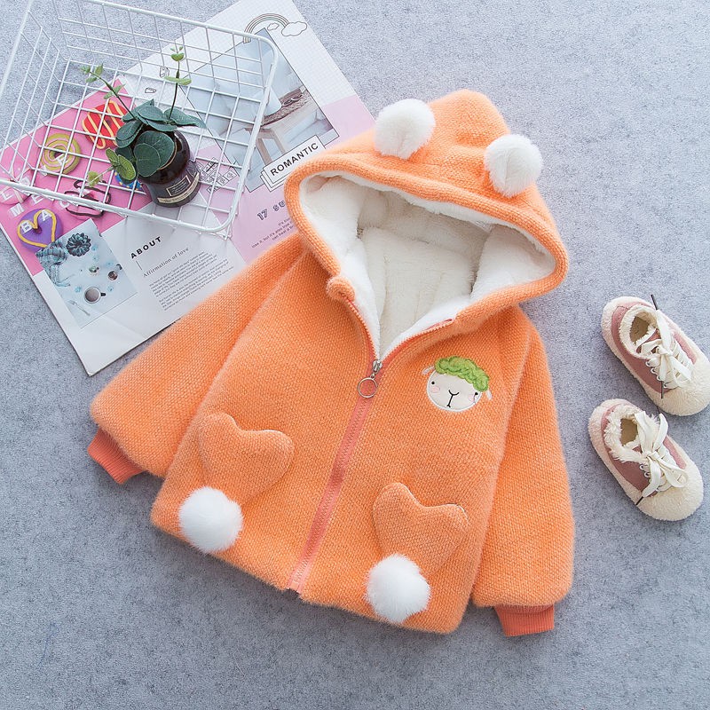 Baby autumn and winter clothes mink velvet padded sweater coat new girl ...