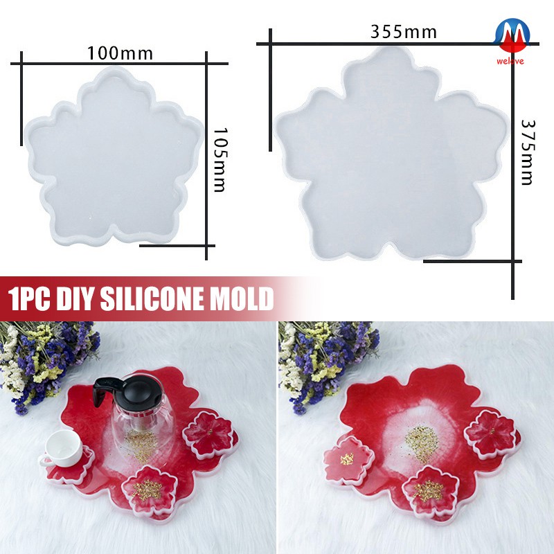 [MAXIVOGUE]Resin Casting Molds Coaster Tray Silicone Mold for DIY Epoxy Jewelry Tools ...