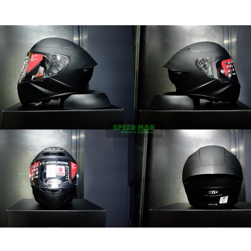 KYT TT Course Plain Matt Black - spmhelmets - ThaiPick