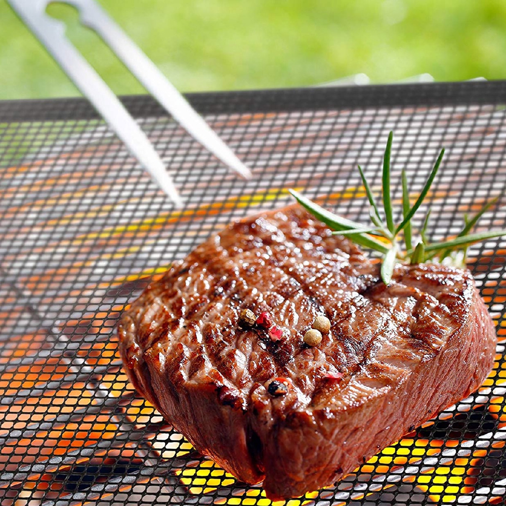 Barbecue Grill Mat Set of 3 Cooking Grill Mat Mesh Anti-Adhesive ...