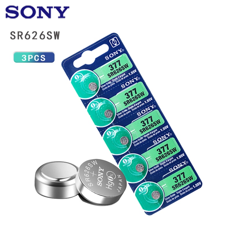 แบตเตอรี่ 5PCS/lot Sony Original 1.55V AG4 377A 377 LR626 SR626SW SR66 ...