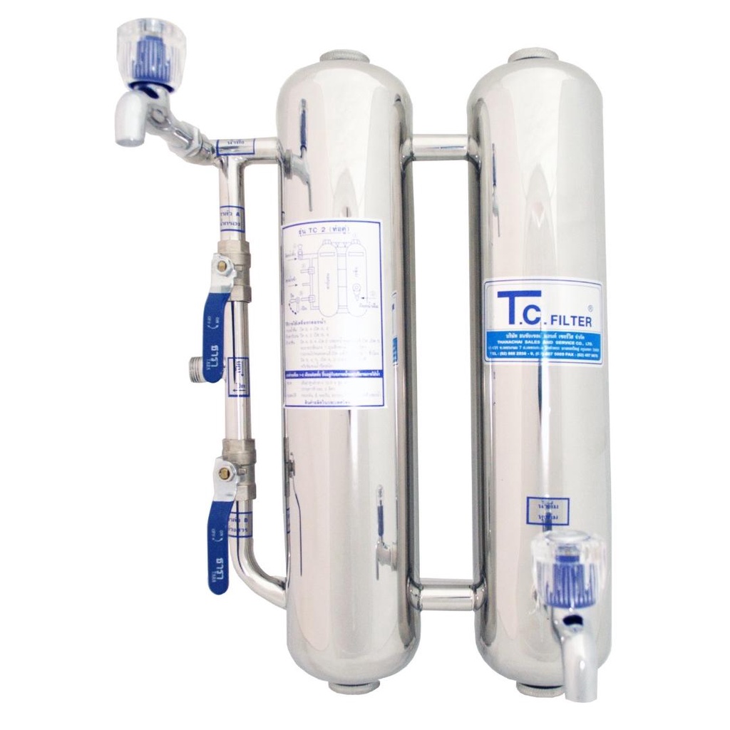 T.C. 2 เครื่องกรองน้ำสเตนเลส 2 ขั้นตอน คาร์บอน เรซิ่น (TC 2 - เครื่อง ...
