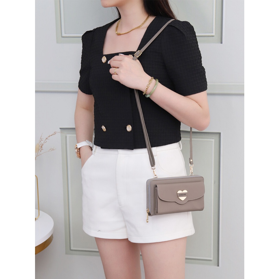 พร้อมส่ง กระเป๋าสตางค์แฟชั้นผู้หญิง STARCATE-S101 กระเป๋าตังค์ ใบยาว กระเป๋าเงิน มีสะพายข้าง ได้ ...