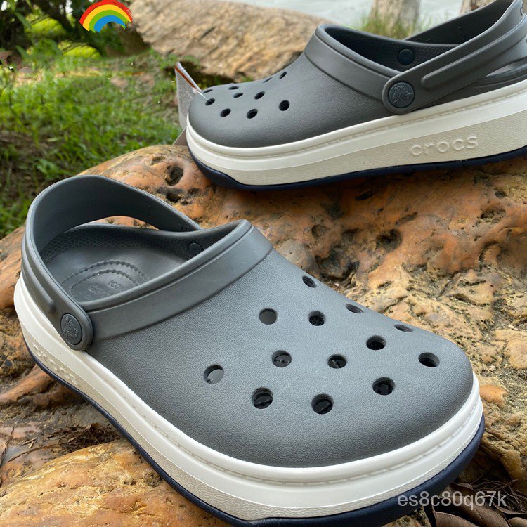 Crocs Mens sandals Duet Sport Clog Unisex(FREE JIBBITZ WOVEN BAG) gray ...