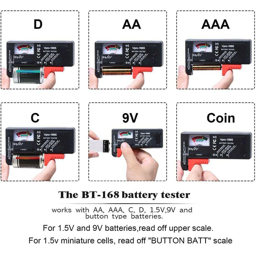 YNATURAL AAACD9V1.5V Battery Volt Tester Button Cell Voltage Checker ...