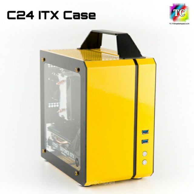(พรี)C24 Handle ITX mini PC Case เคสคอมพิวเตอร์ขนาดเล็กมีหูจับ มีหลายสี ...