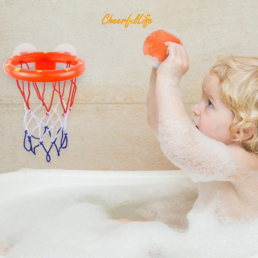 READY STOCK Toddler Bath Toys Kids Basketball Hoop Bathtub Water Play ...
