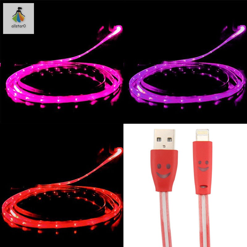 LED Charger Light Up Charging Cable Luminescent Visible Current Flow ...