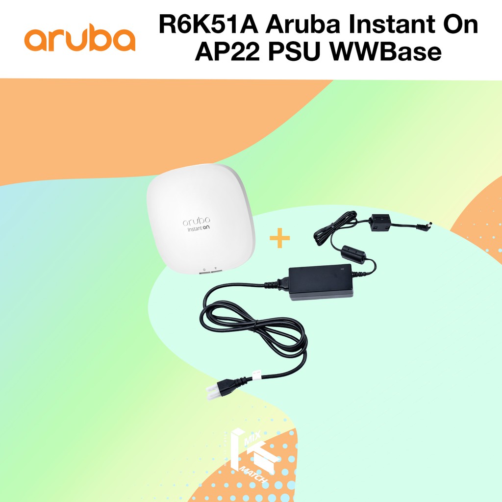 Aruba Instant On AP22 (R6M51A) (RW) Access Point 2x2 11AX. Wi-Fi 6 PSU ...