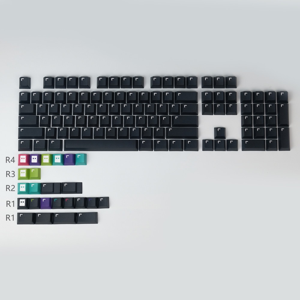 GMK black pixel word keycaps 128 คีย์ keycaps Cherry Profile DYE-SUB ...