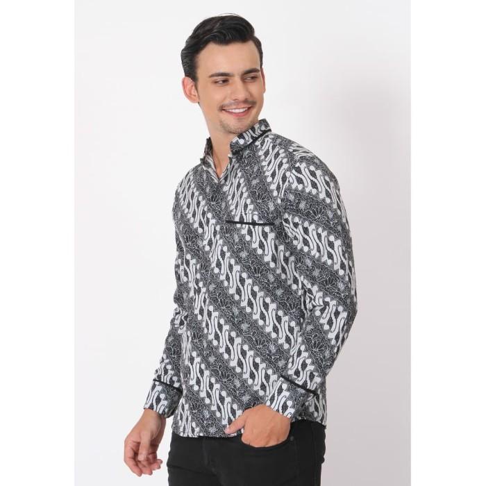 ผ้าบาติก สําหรับผู้ชาย เสื้อเชิ้ต Adikusuma By Arjuna Weda Seling Parang Batik สีดํา ...