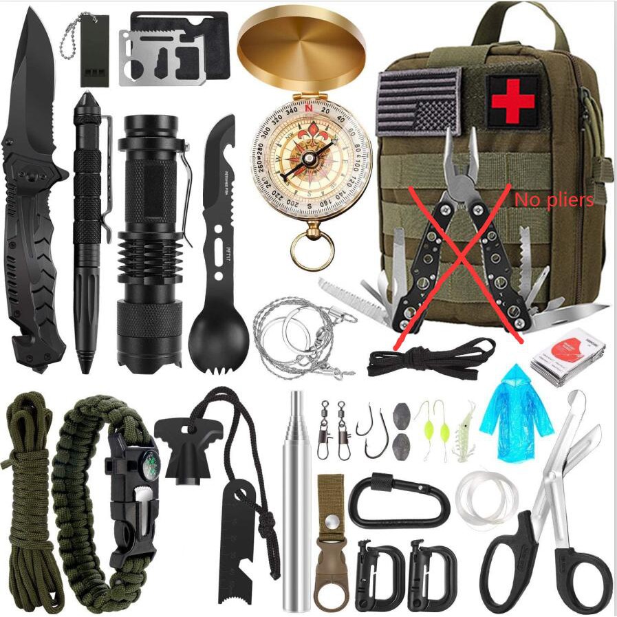 ชุดปฐมพยาบาล：Emergency Outdoor Survival Tool 32 in 1 Survival Gear ...