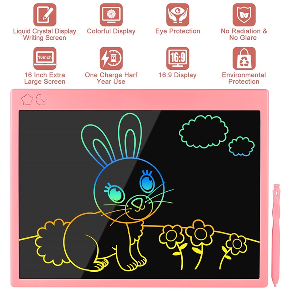B16Inch Drawing Board Colorful LCD Writing Pad Note Pad Children ...
