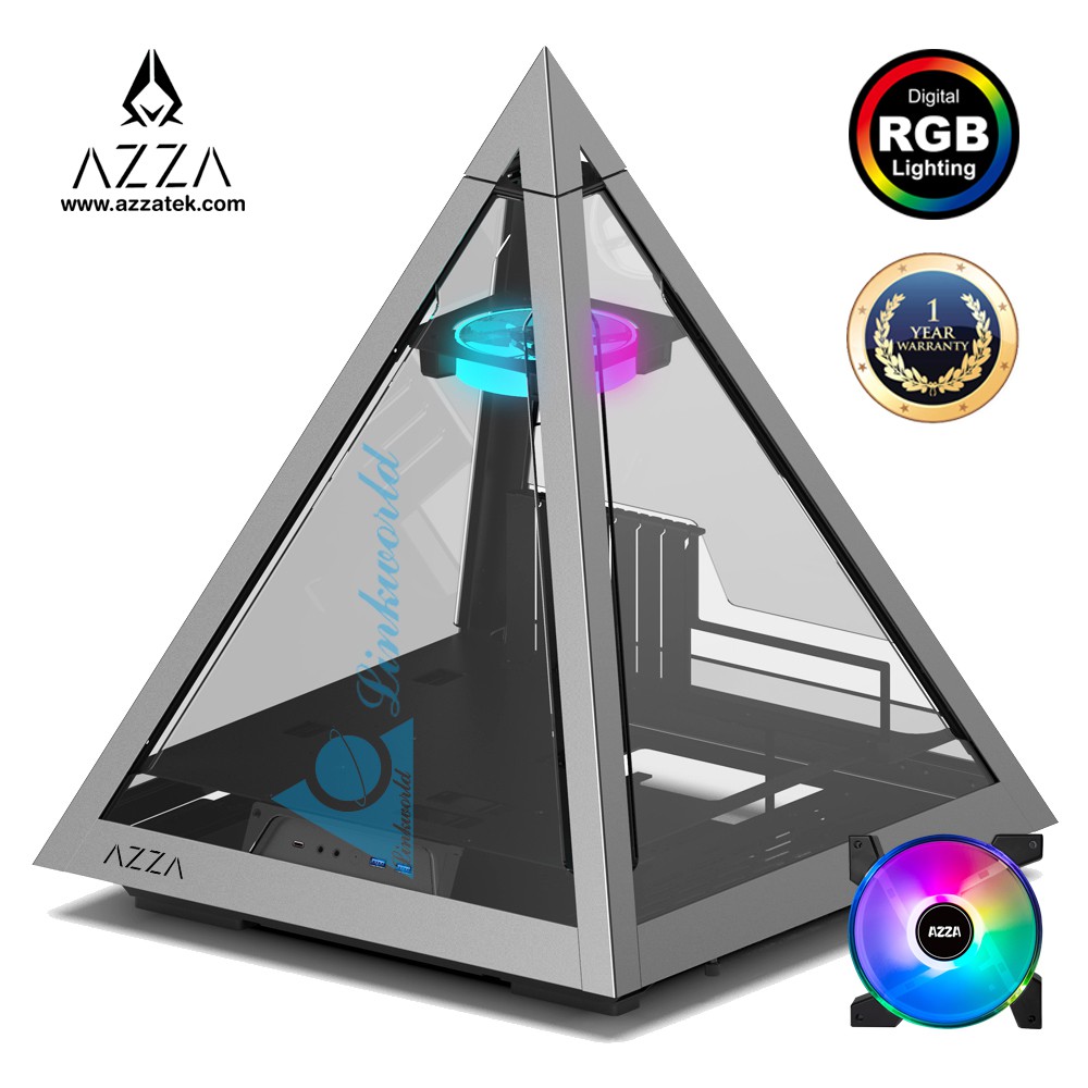 AZZA Innovative Tempered Glass ARGB Pyramid 804V – Aluminum | Shopee ...