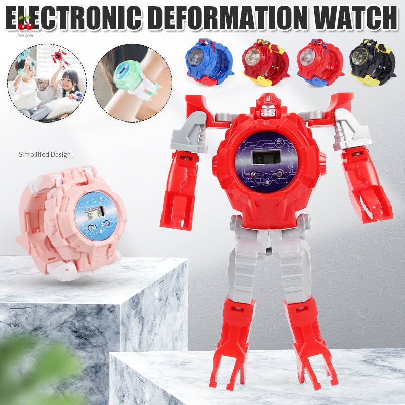 Adjustable Cartoon Electronic Deformation Watch Transformer Toy Gift ...