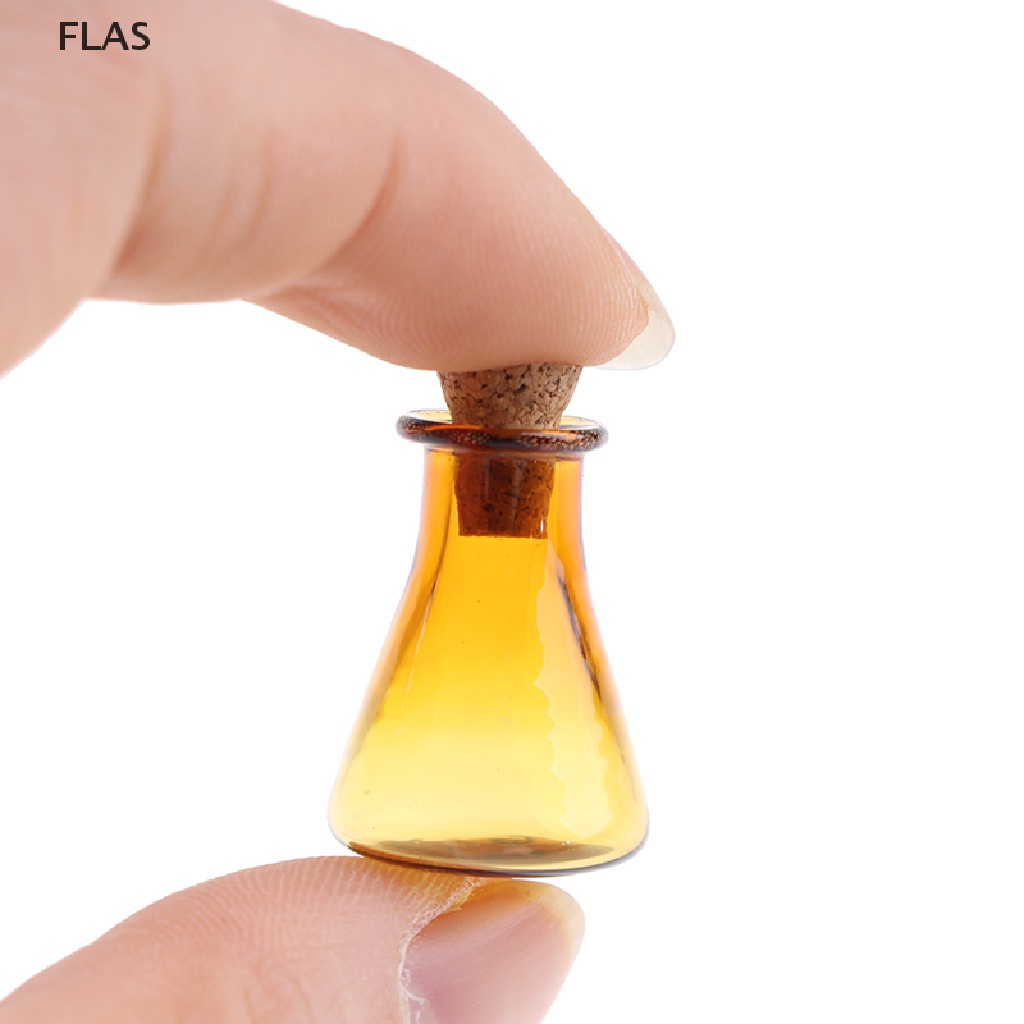 fl 2Pcs Mini Glass Color Bottle Wishing Bottle Tiny Jars Vials Mini ...