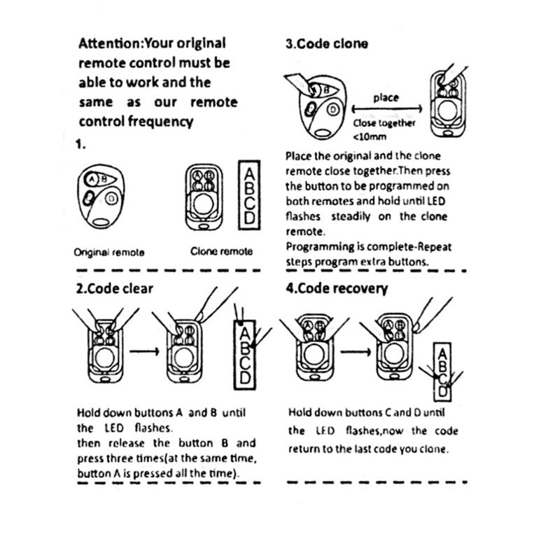 รีโมทประตูรั้ว Copy remote 433 MHz & 280-868 MHz Rolling code ใช้งานได้ ...
