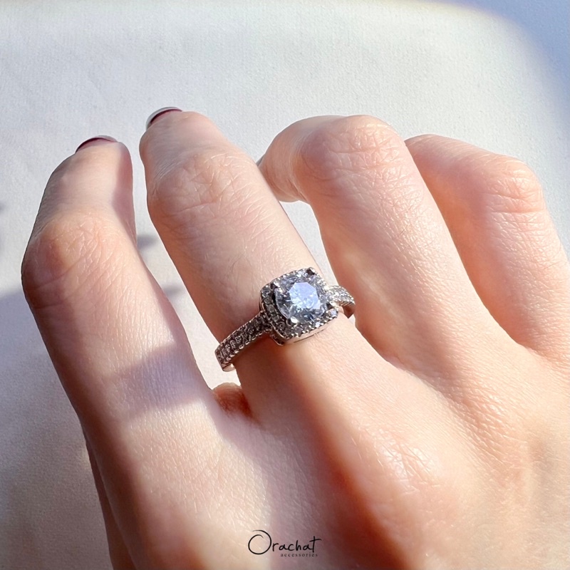 Ray ring. (แหวนงานชุบทองคำขาว เพชร CZ) - orachat_accessories - ThaiPick