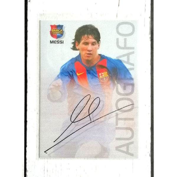 การ์ดบอลลายเซ็นต์ เมสซี่ (RC) 2004 PANINI MEGA CRACKS LIONEL MESSI ...