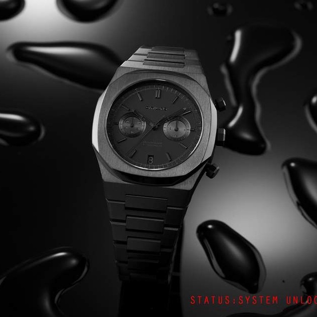 D1 milano Chronograph D1-CHBJSH 41.5mm ALL BLACK เข้มๆ เครื่อง SEIKO ...