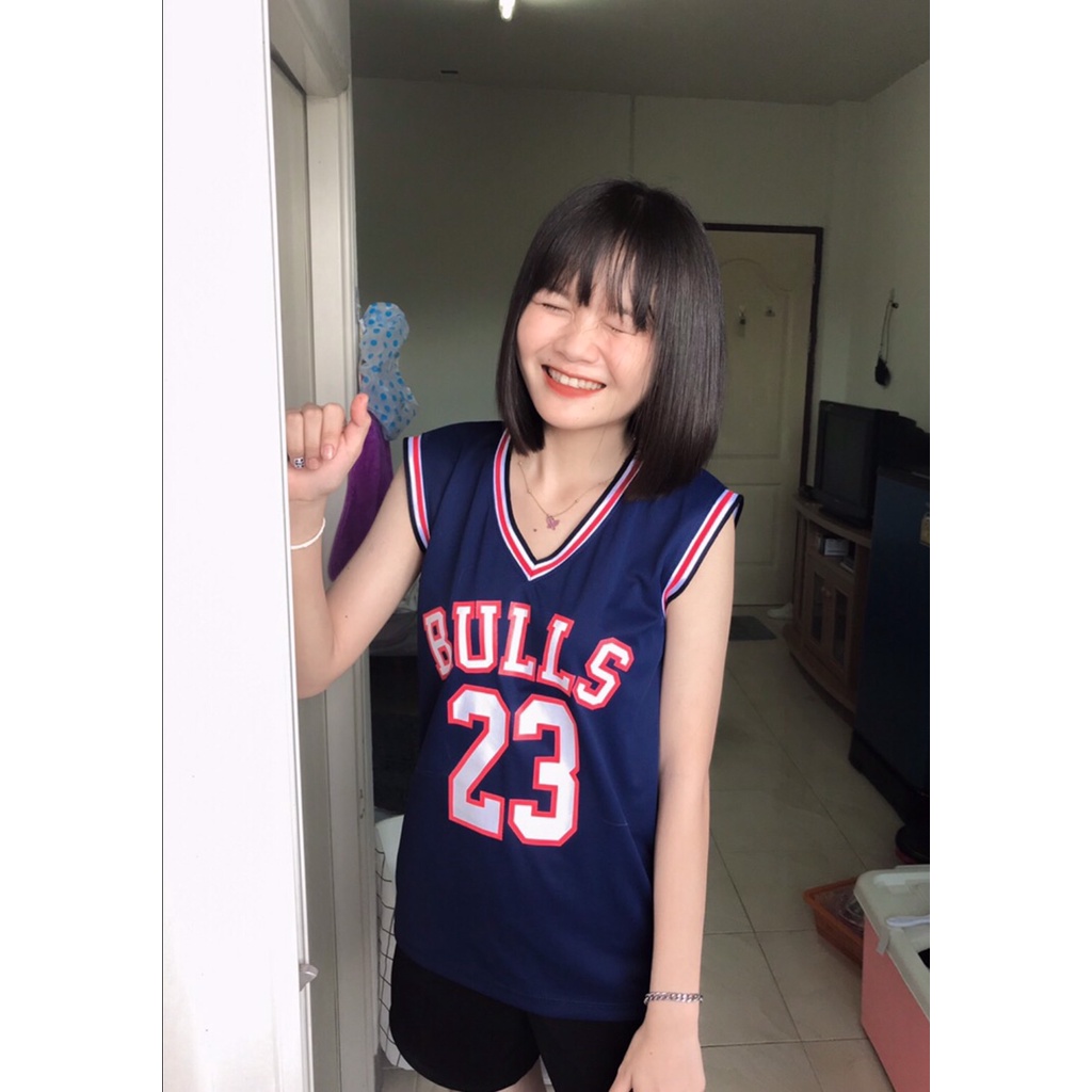 เสื้อบาส ชายหญิง ฟรีไซส์ SMLXL ใส่ได้ ทรงโอเว่อร์ไซส์ตัวใหญ่ (รอบอกยืดได้ถึง 36-42 ยาว 29 ...