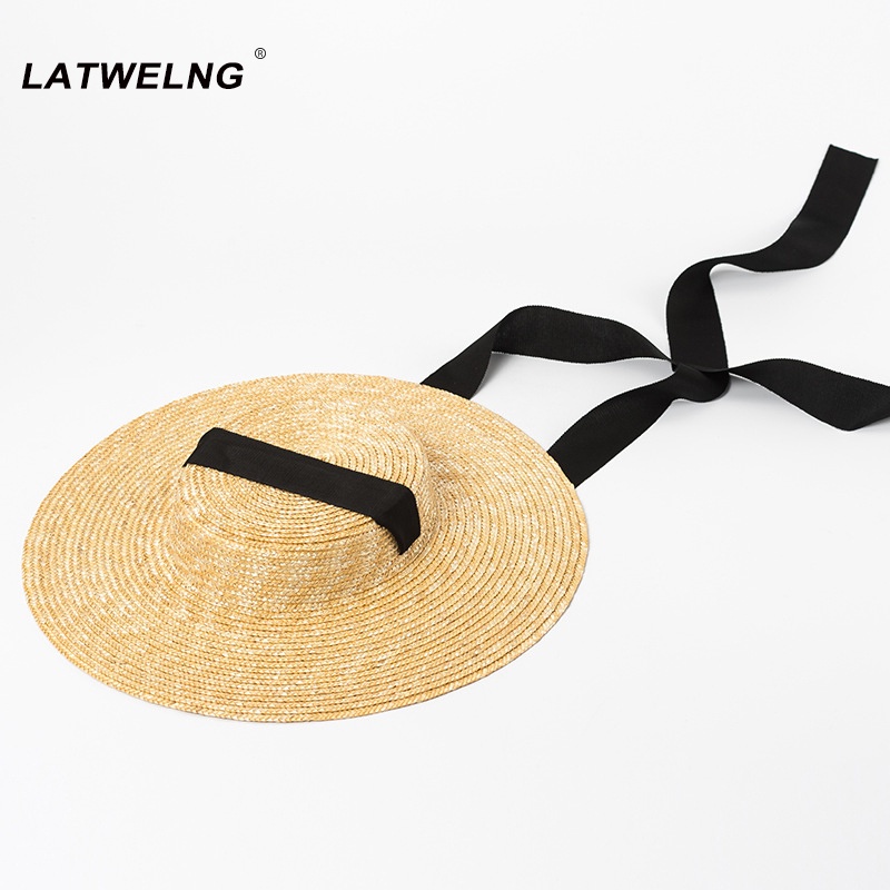 Wholesale Wide Brim Straw Hat For Women Long Ribbon Ladies Beach Hats ...