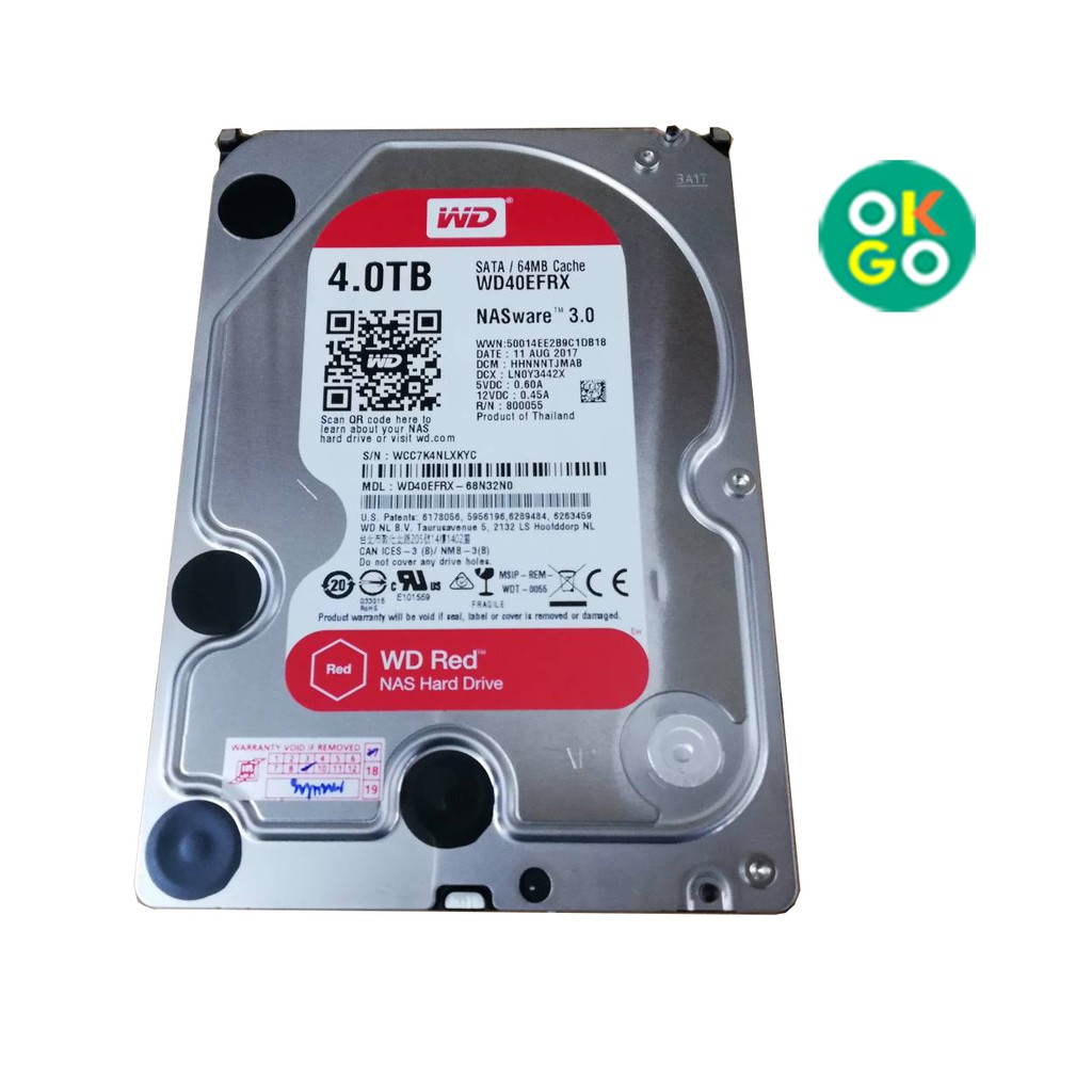 HDD ฮาร์ดดิสก์แนส 4TB WD RED (WD40EFRX) | Shopee Thailand