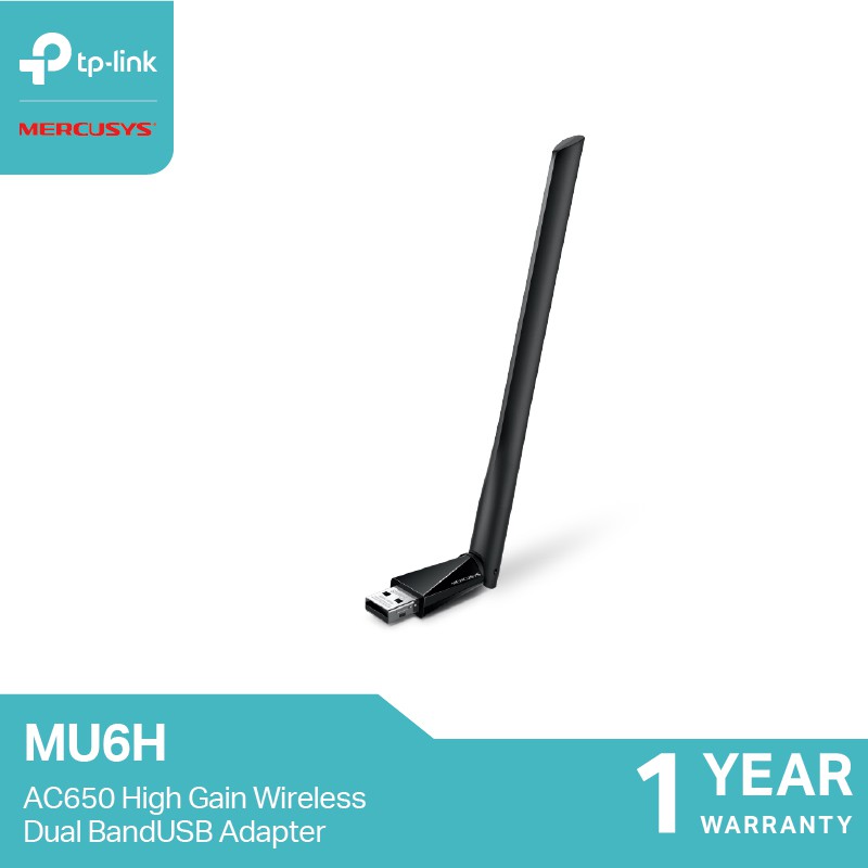 Mercusys MU6H AC650 High Gain Wireless Dual Band USB Adapter | Shopee ...